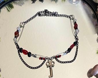 Bright Red Key Necklace Red Key Pendant Key Necklace Key - Etsy