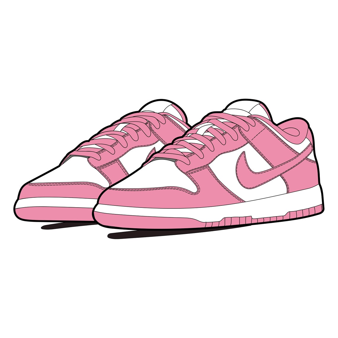 Dunk Low Pink Sneaker SVG JPG & PNG File Set of 9 Instant - Etsy India