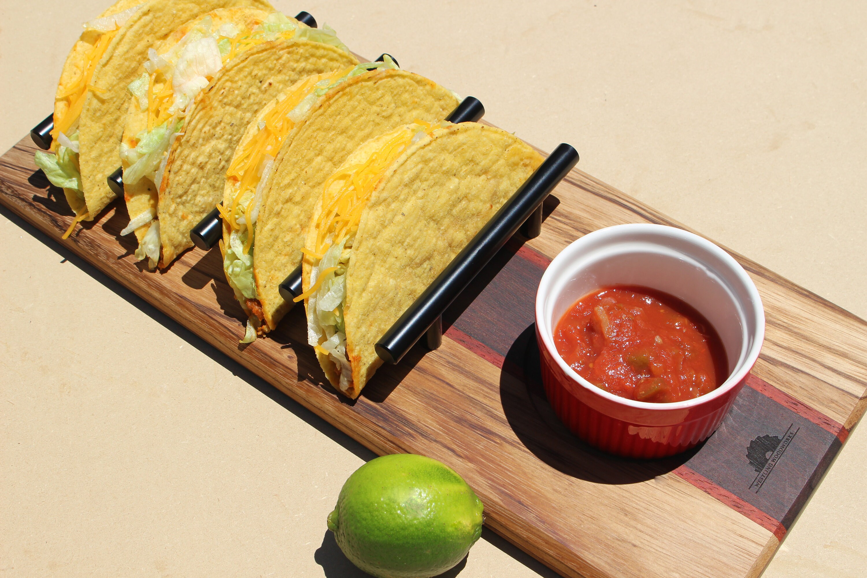 Zebrawood Taco Serving Tray W/bowl - Etsy