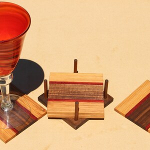 Coaster Set Ash With Holder - Etsy