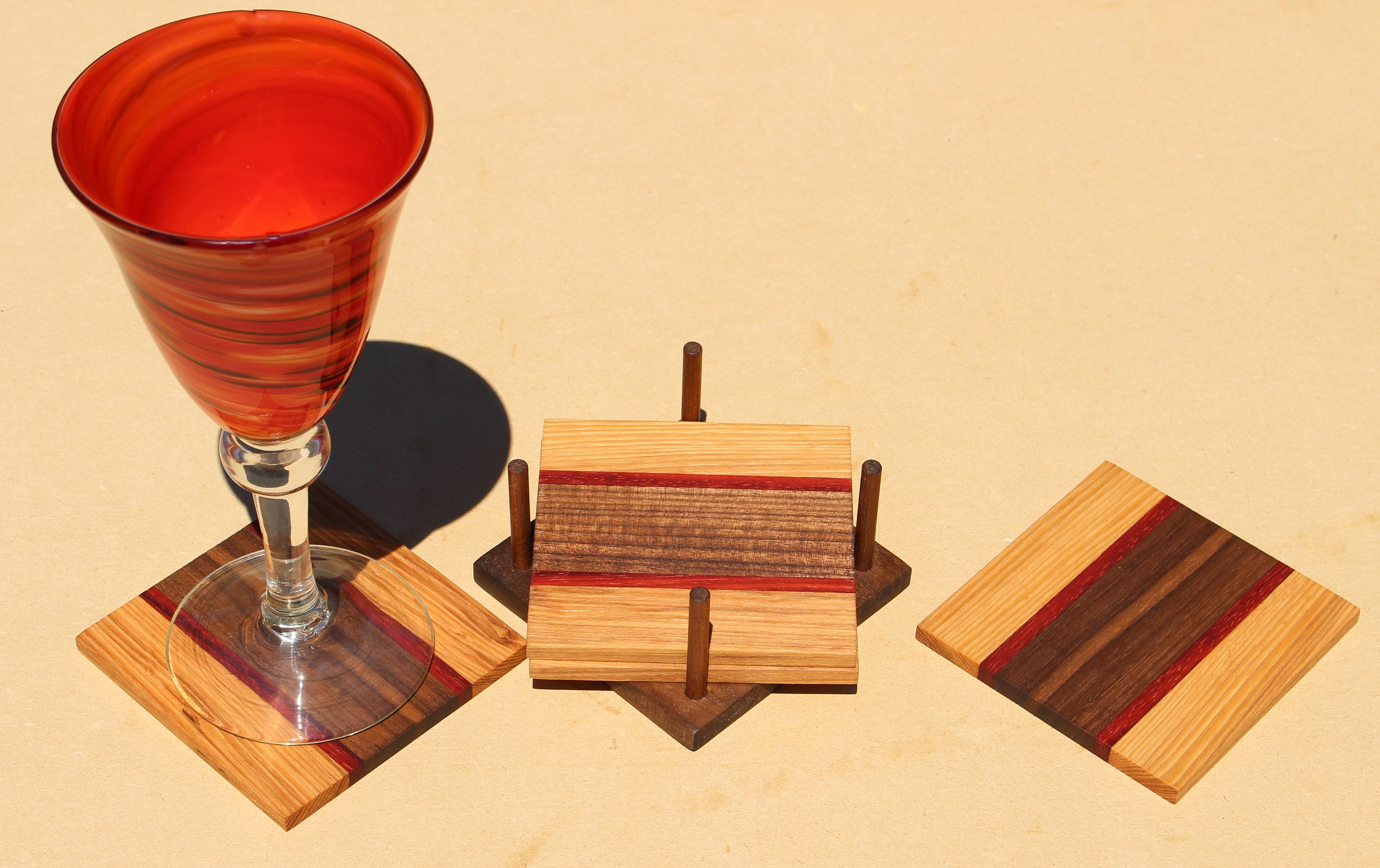 Coaster Set Ash With Holder - Etsy