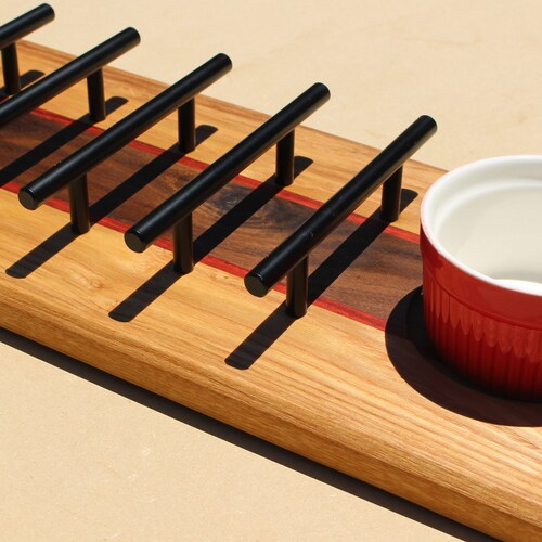 Taco Serving Tray Wooden Taco Holder Tray Stand Taco - Etsy