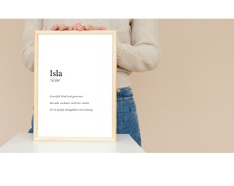 Zoe Name Meaning Print, Name Print, Wall Art, Minimalist Print ...