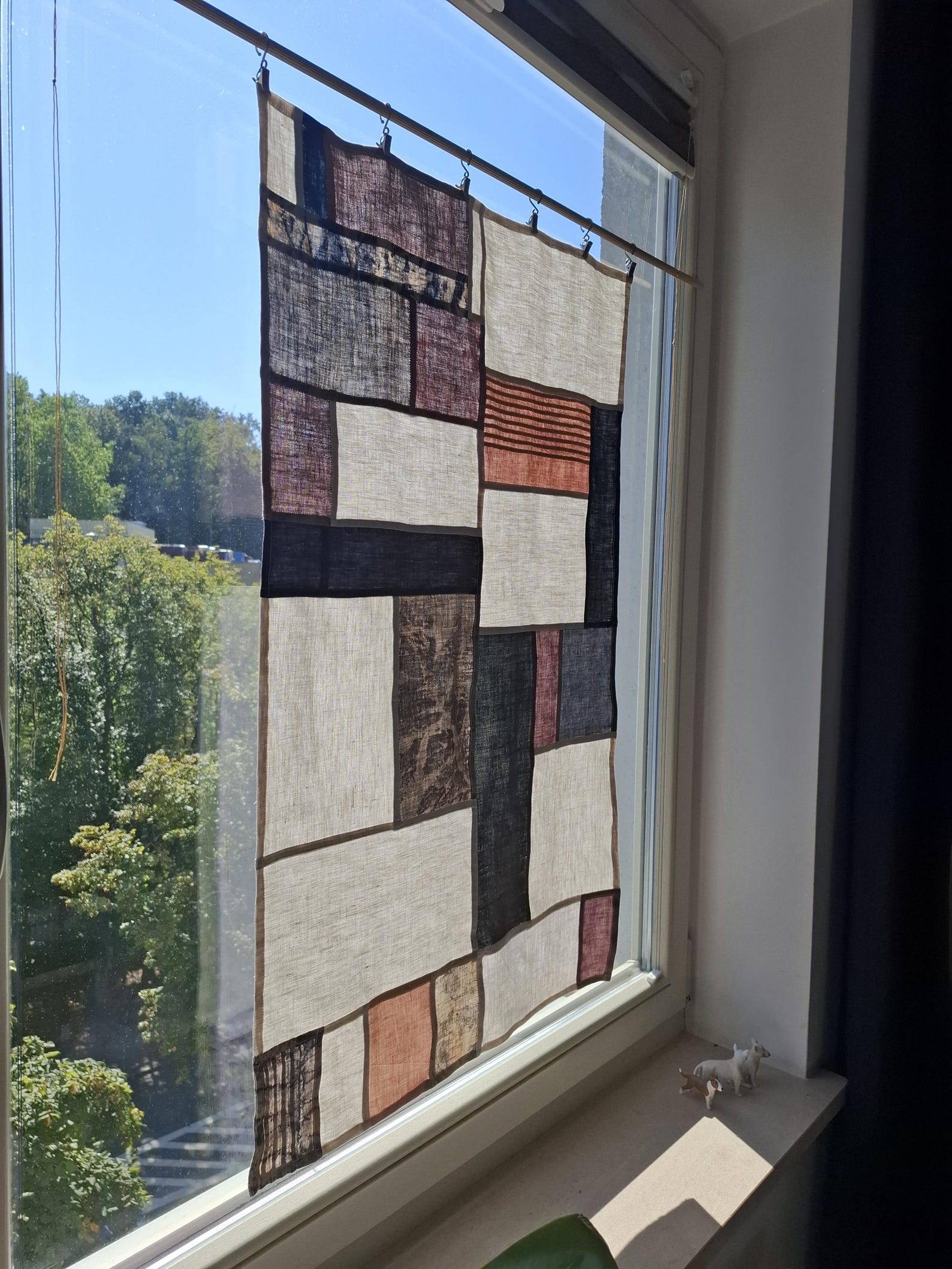 Modern Pojagi Curtain, Pojagi Panel, Pure Linen Curtain, Home Decor ...