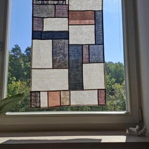 Modern Pojagi Curtain, Pojagi Panel, Pure Linen Curtain, Home Decor ...