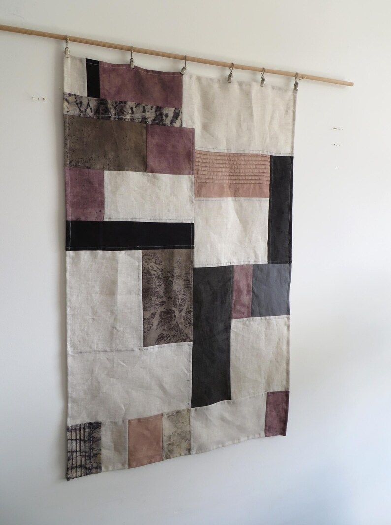 Modern Pojagi Curtain, Pojagi Panel, Pure Linen Curtain, Home Decor ...