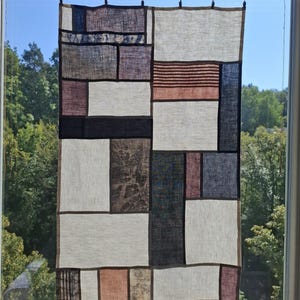 Modern Pojagi Curtain, Pojagi Panel, Pure Linen Curtain, Home Decor ...