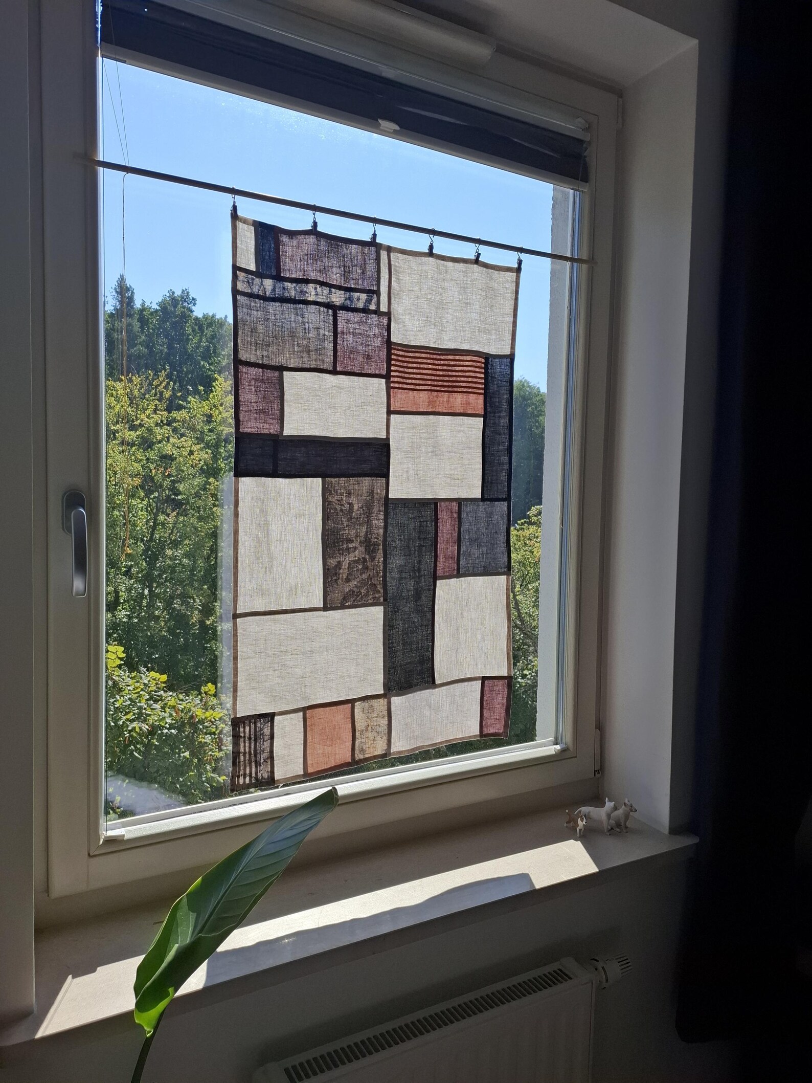 Modern Pojagi Curtain, Pojagi Panel, Pure Linen Curtain, Home Decor ...