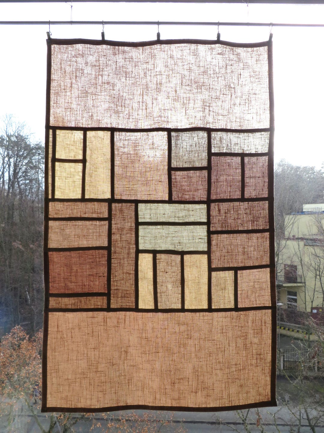 NEW, Modern Pojagi Curtain, Pojagi Panel, Pure Linen Curtain, Home ...