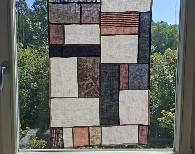 Modern Pojagi Curtain, Pojagi Panel, Pure Linen Curtain, Home Decor ...