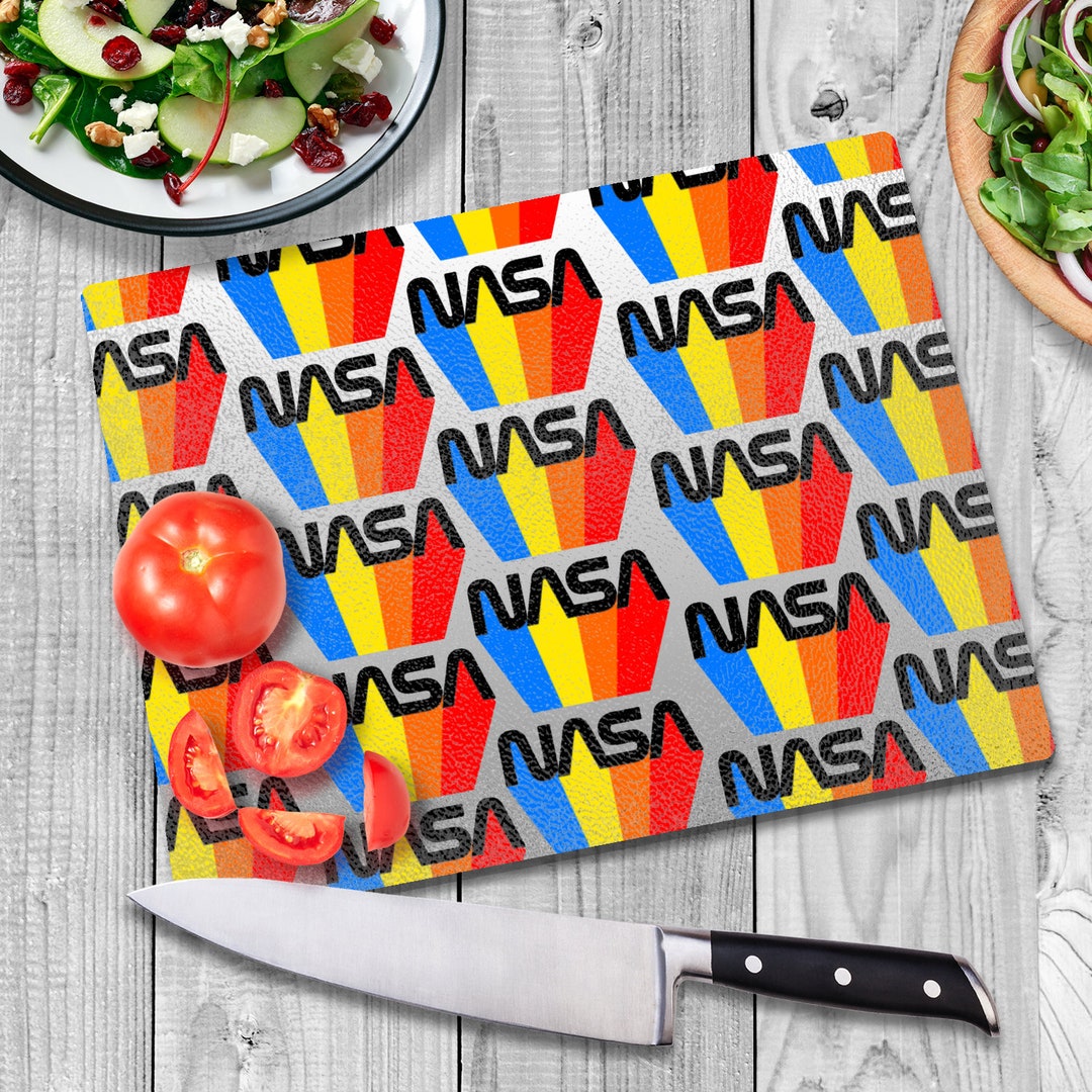 NASA 80's Retro Glass Cutting Board NASA Gift NASA - Etsy