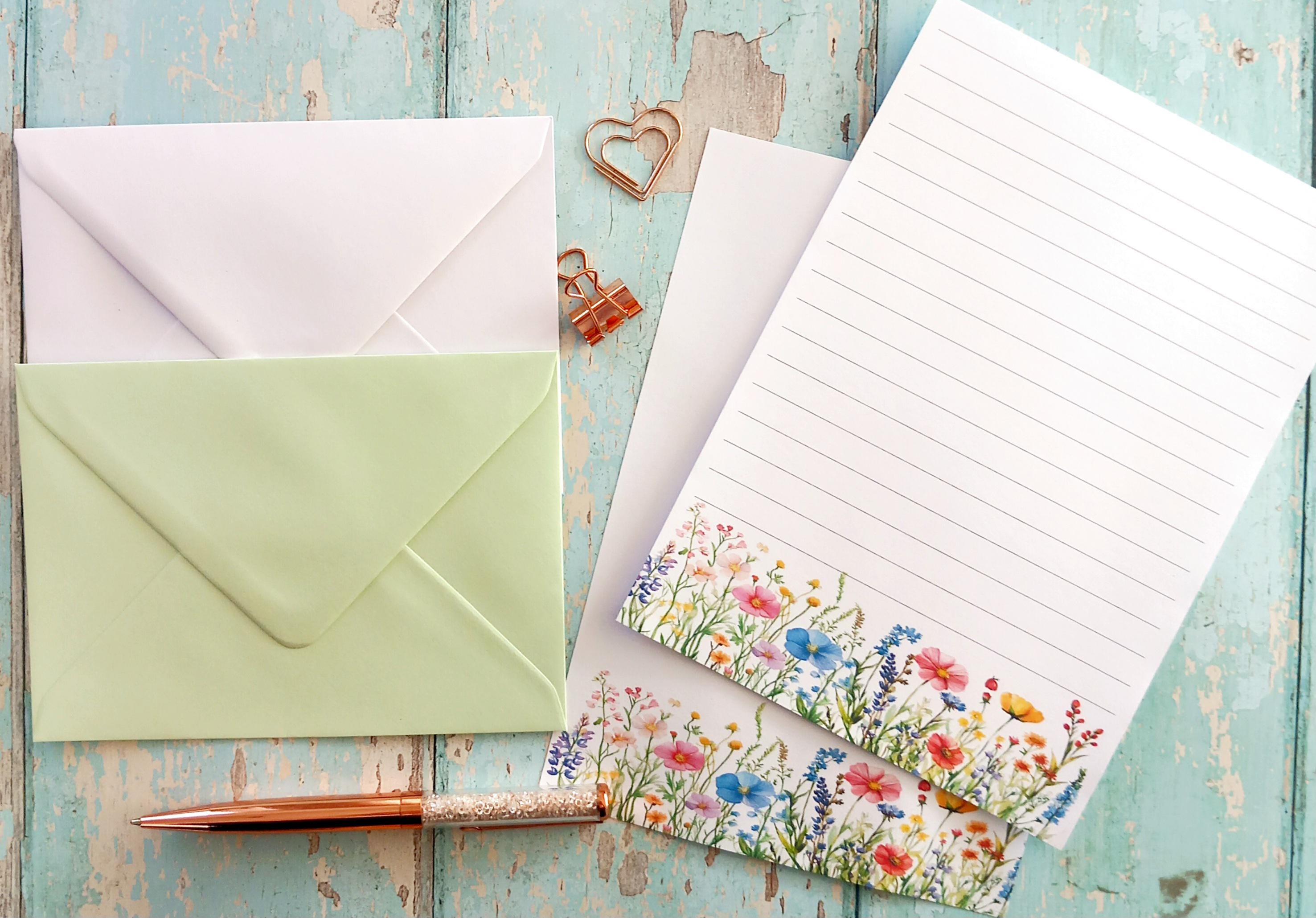 A5 Meadow Letter Writing Paper Stationery Set. A5 Flower Meadow Letter ...