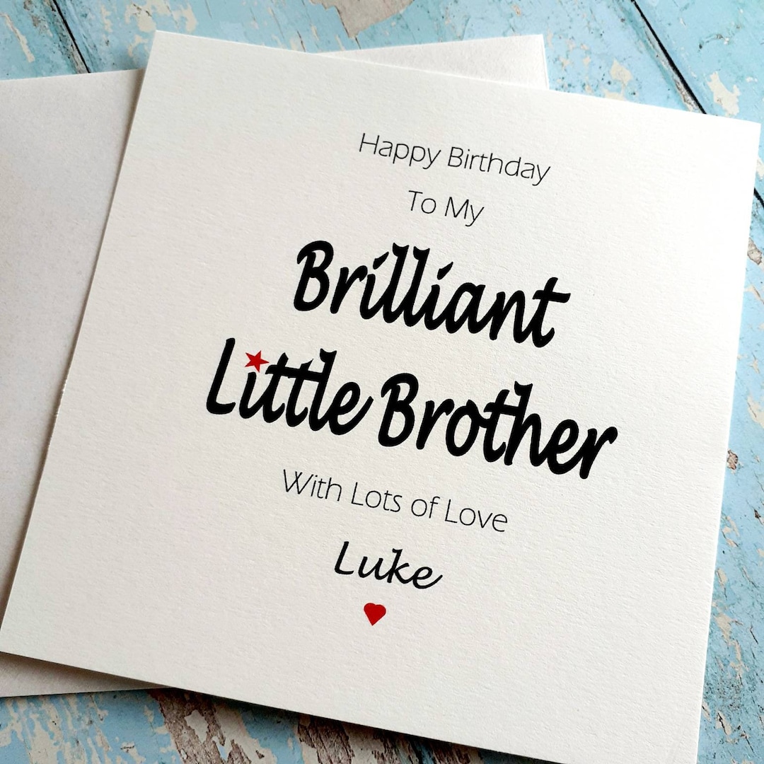Little Brother Birthday Card Personalised Brother Card Birthday Card ...