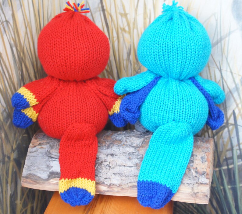 Red the Parrot and Azure the Blue Macaw | Etsy