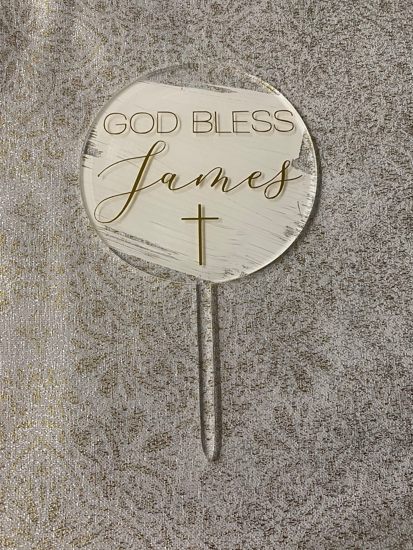 God Bless Cake Topper, Acrylic Cake Topper, Baptism Cake Topper ...