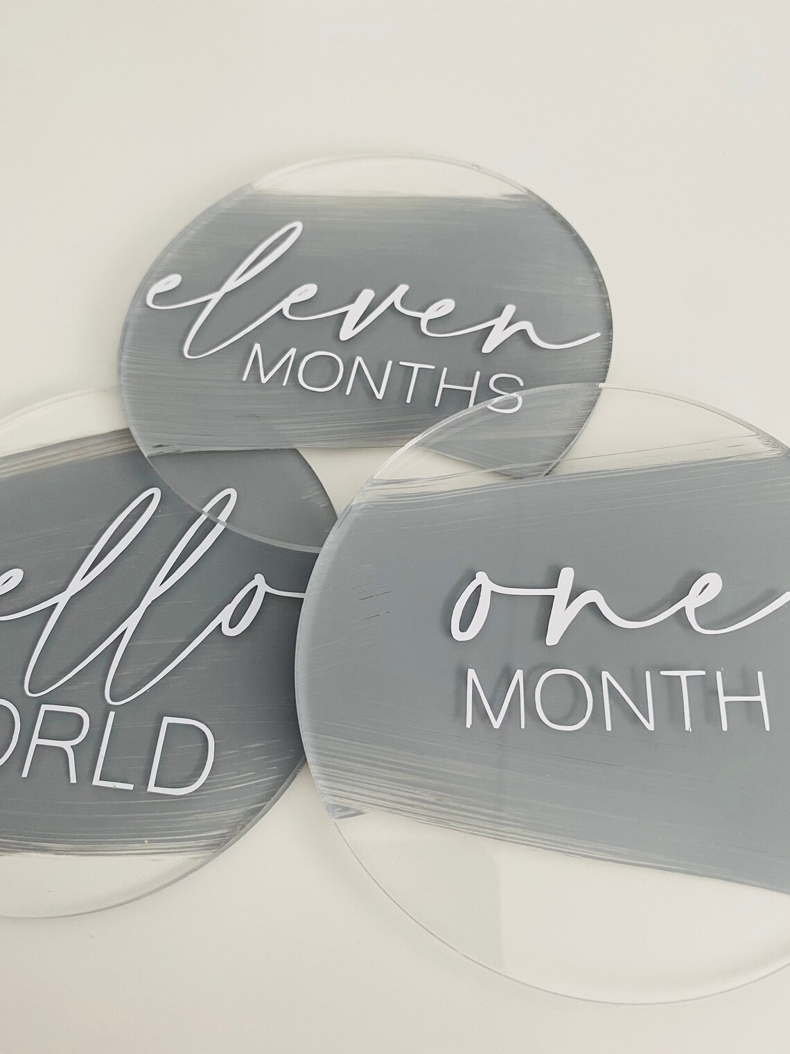 Acrylic Baby Milestone Cards, Monthly Baby Milestone Rounds, 12 Month ...