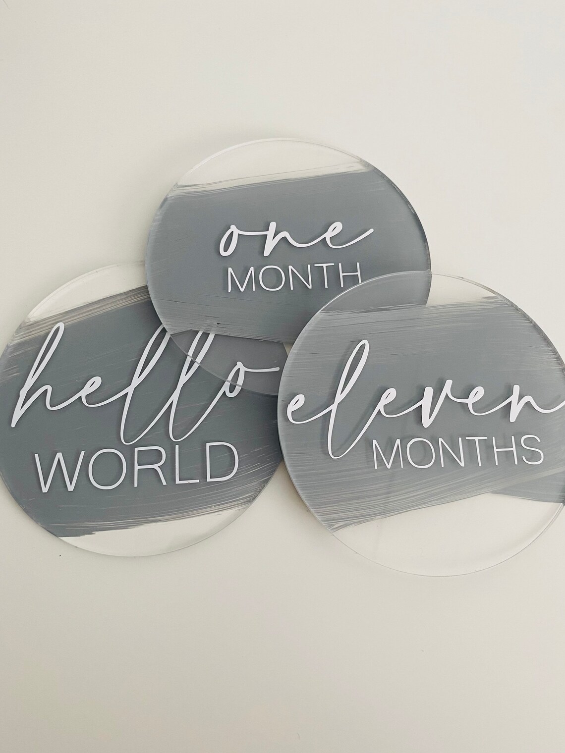 Acrylic Baby Milestone Cards, Monthly Baby Milestone Rounds, 12 Month ...