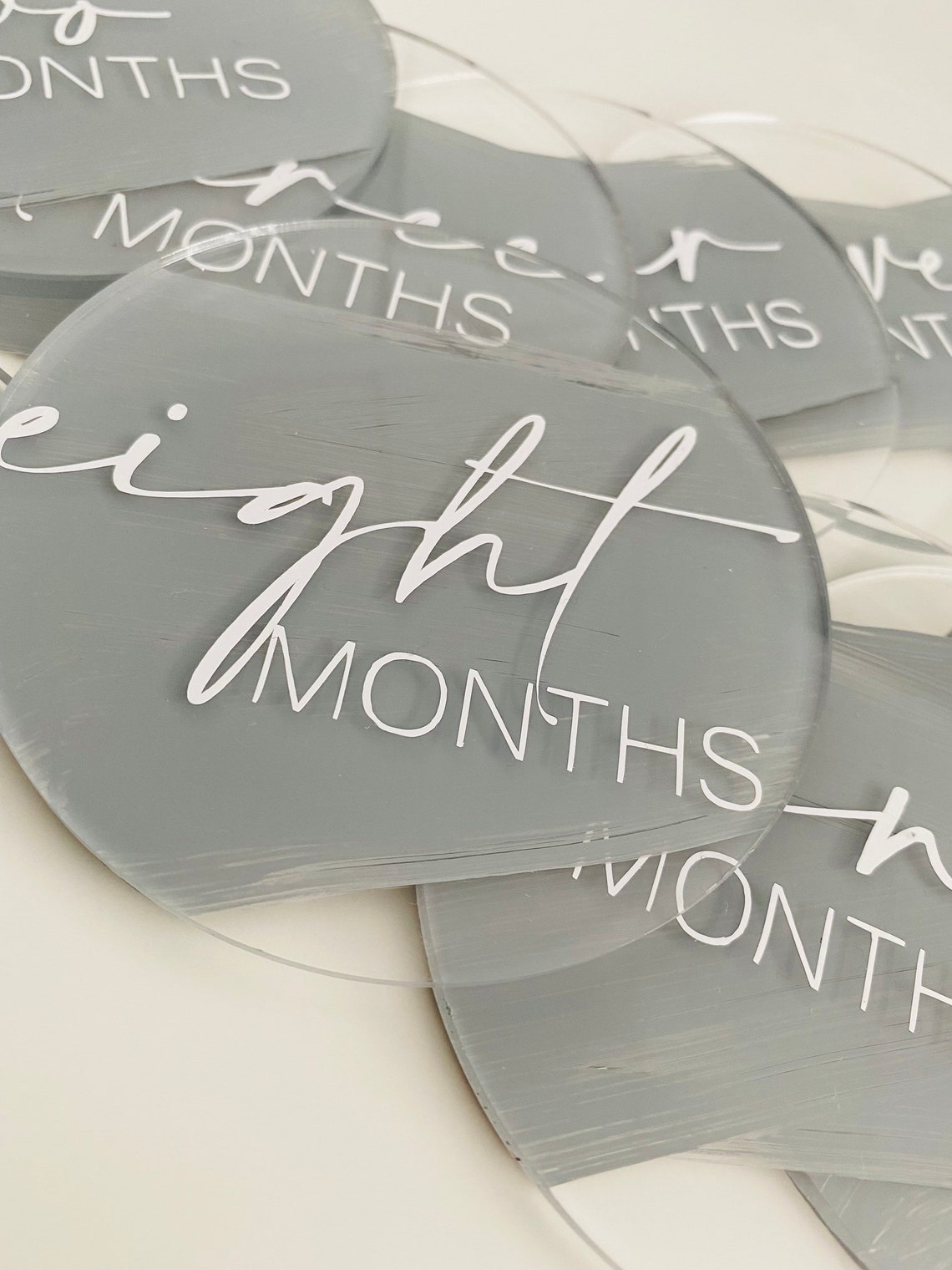 Acrylic Baby Milestone Cards, Monthly Baby Milestone Rounds, 12 Month ...