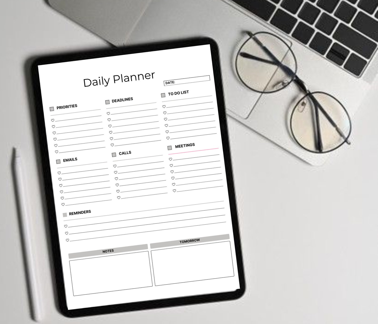 Daily Focus Planner Template | Printable Daily Focus Planner | Daily ...
