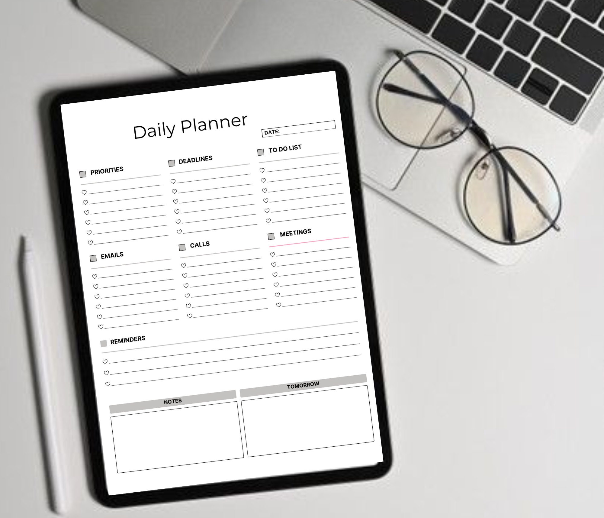 Daily Focus Planner Template | Printable Daily Focus Planner | Daily ...