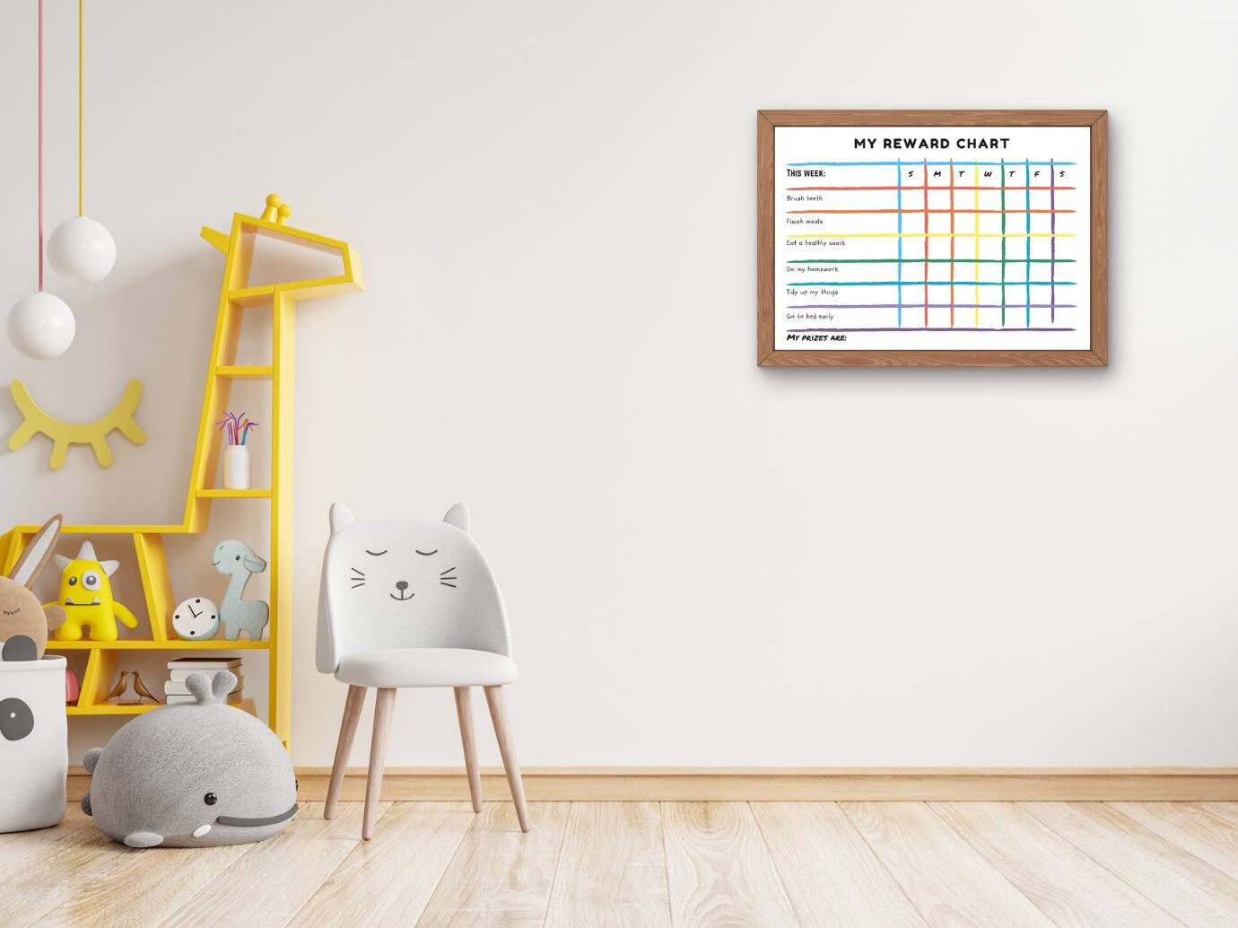 Kids Reward Chart for Toddler Chore List Editable to Do List Child ...