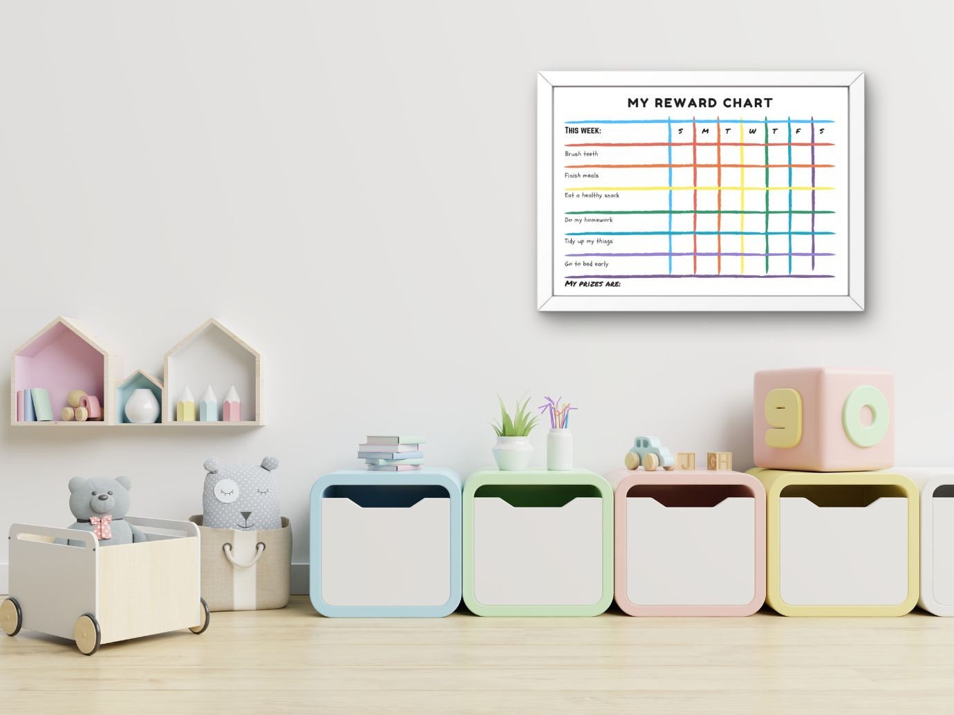 Kids Reward Chart for Toddler Chore List Editable to Do List Child ...