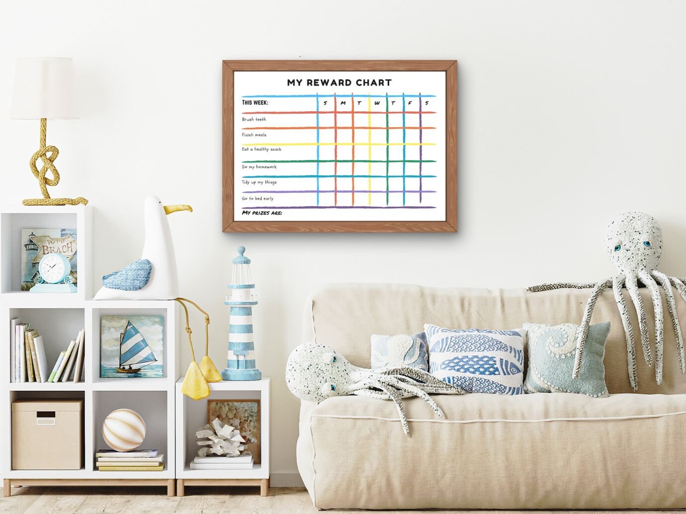 Kids Reward Chart for Toddler Chore List Editable to Do List Child ...
