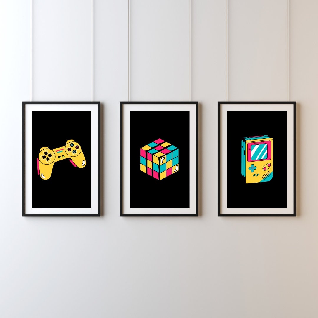 Retro Video Game Wall Decor, Gamer Wall Art, Gift for Gamer, Retro ...