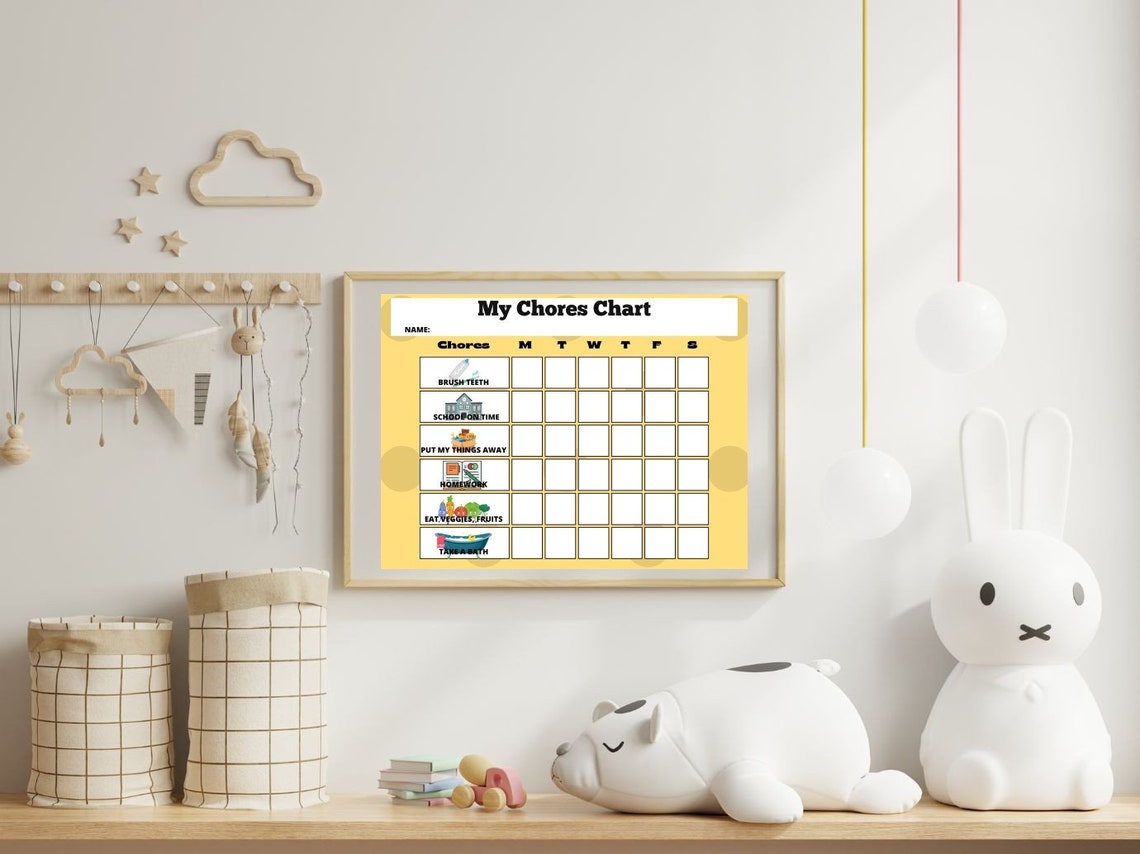 Kids Reward Chore Chart Printable, Daily Routine Habit Tracker Chart ...