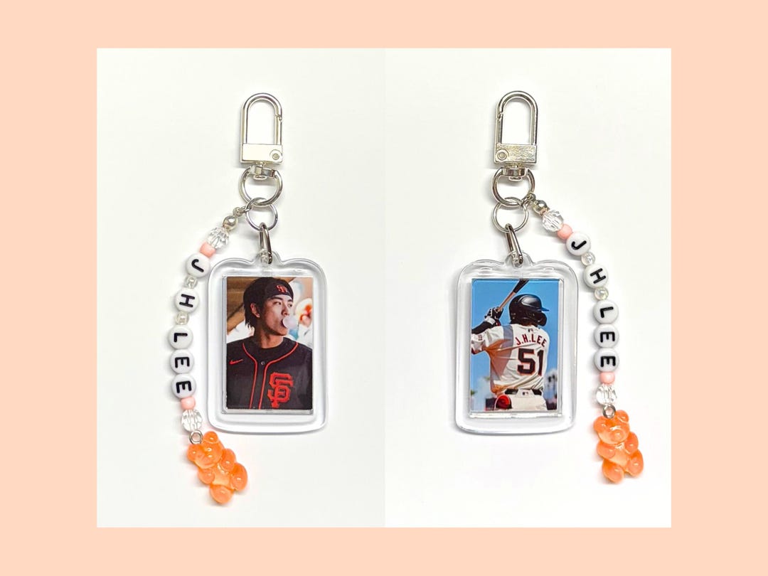 Jung Hoo Lee GIANTS Keychain - Double Sided Photo With Beaded Name ...