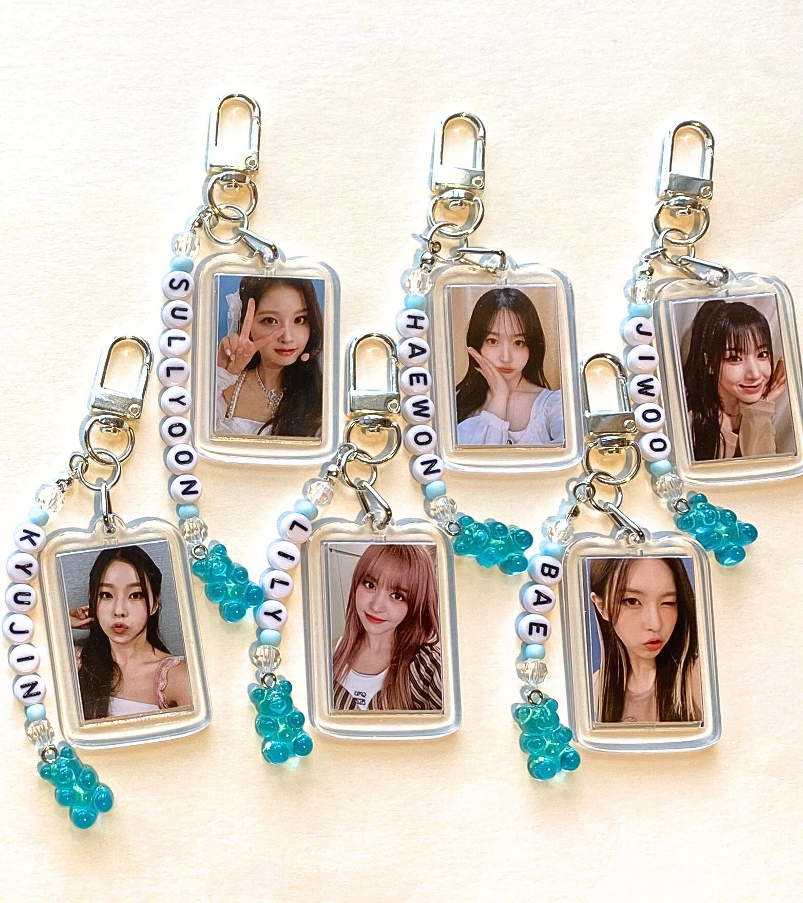 NMIXX Kpop Keychain Double Sided Photo With Beaded Name Charm | Lily ...