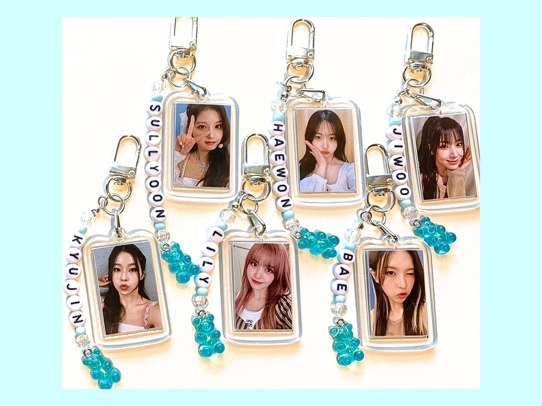 NMIXX Kpop Keychain Double Sided Photo With Beaded Name Charm | Lily ...