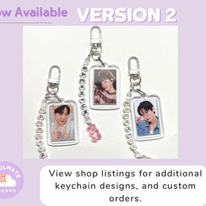 EXO Kpop Keychain - Double Sided Photo With Beaed Name Charm | Baekhyun ...
