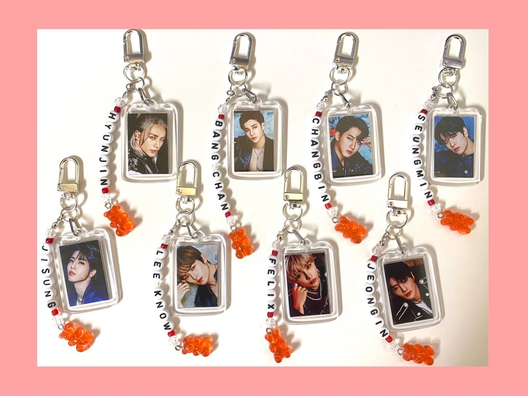 Stray Kids Kpop Keychain Double Sided Photo Name Beaded (version 2) SKZ ...