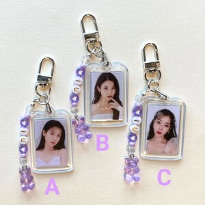 IU Kpop Keychain - Double Sided Photo Frame With Beaded Name Charm ...