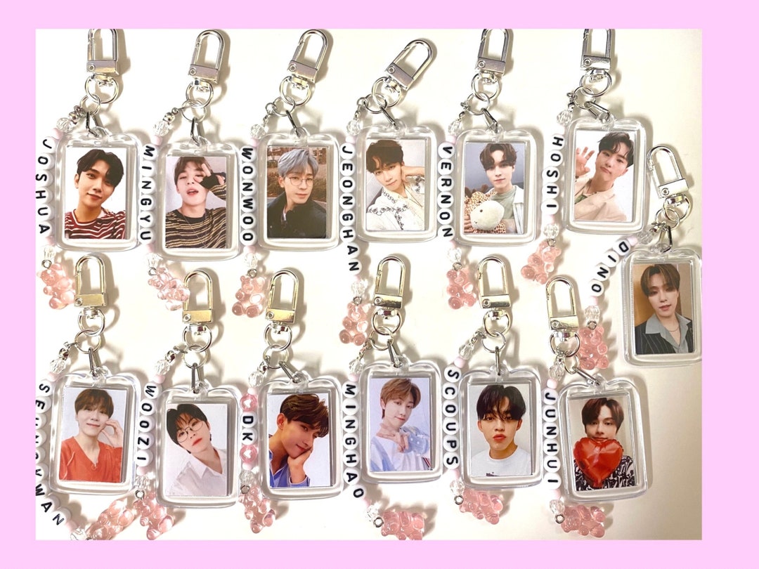 Seventeen Double Sided Photo Keychain Kpop - Etsy