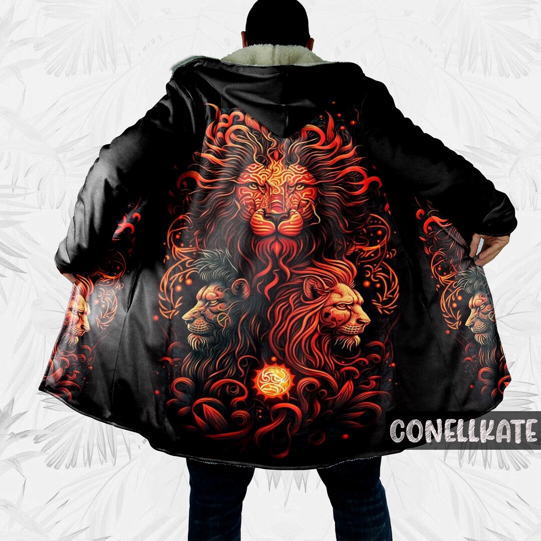 Psychedelic Lion King Hooded Cloak Warm Cozy Oversized Hoodie - Etsy