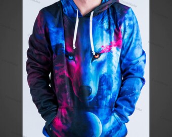 Galaxy Wolf Hoodie - Etsy