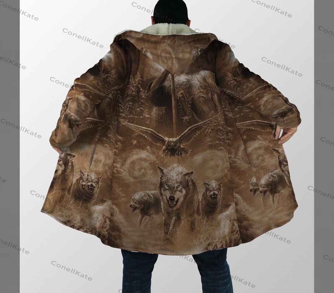 Wolf Warrior Native American Dream Cloak Viking Hooded Cloak - Etsy