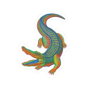 Rainbow Alligator Kiss-cut Vinyl Decals, Laptop Decal, Water Bottle ...
