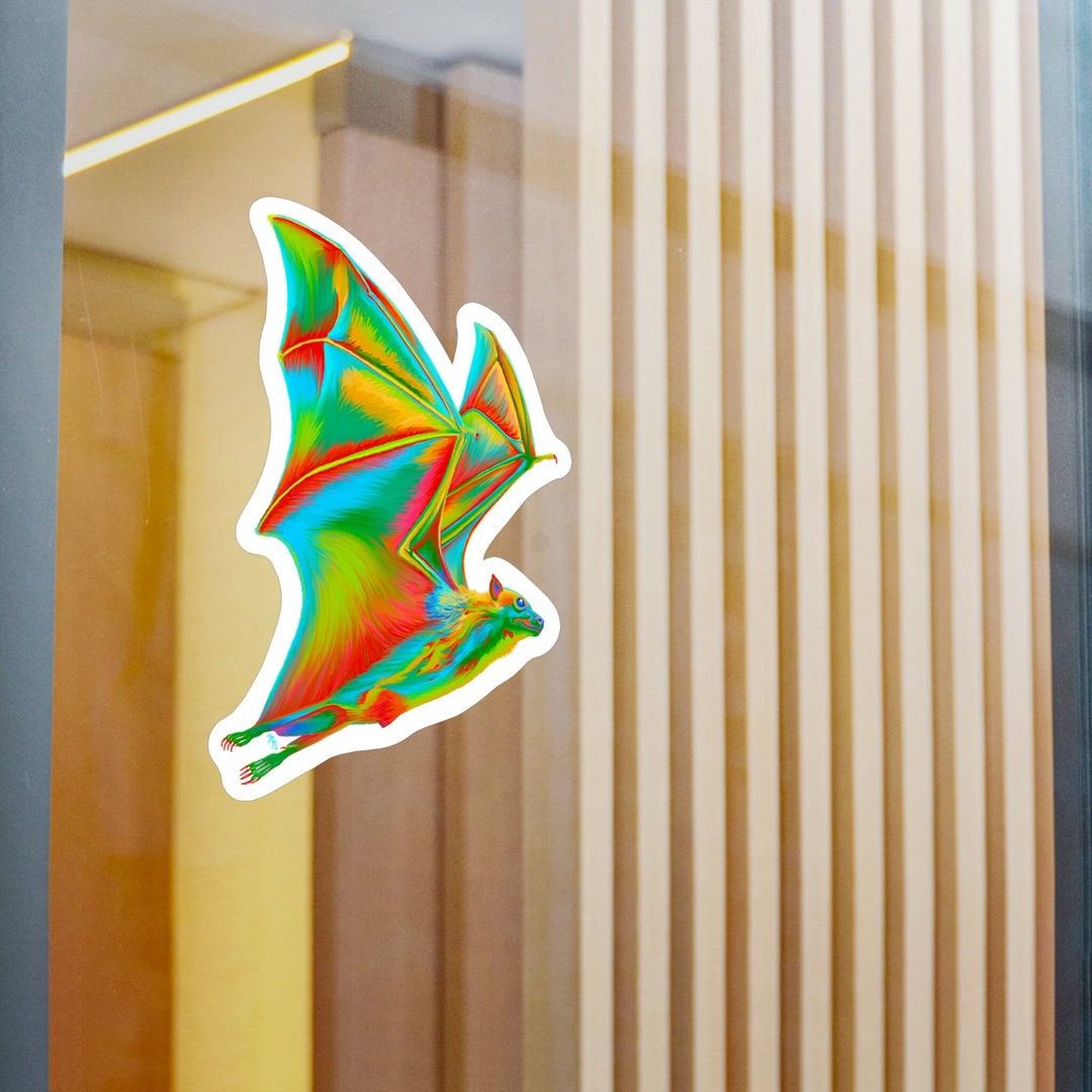 Colorful Fruit Bat Kiss-cut Vinyl Decal Sticker, Charming Laptop Decal ...