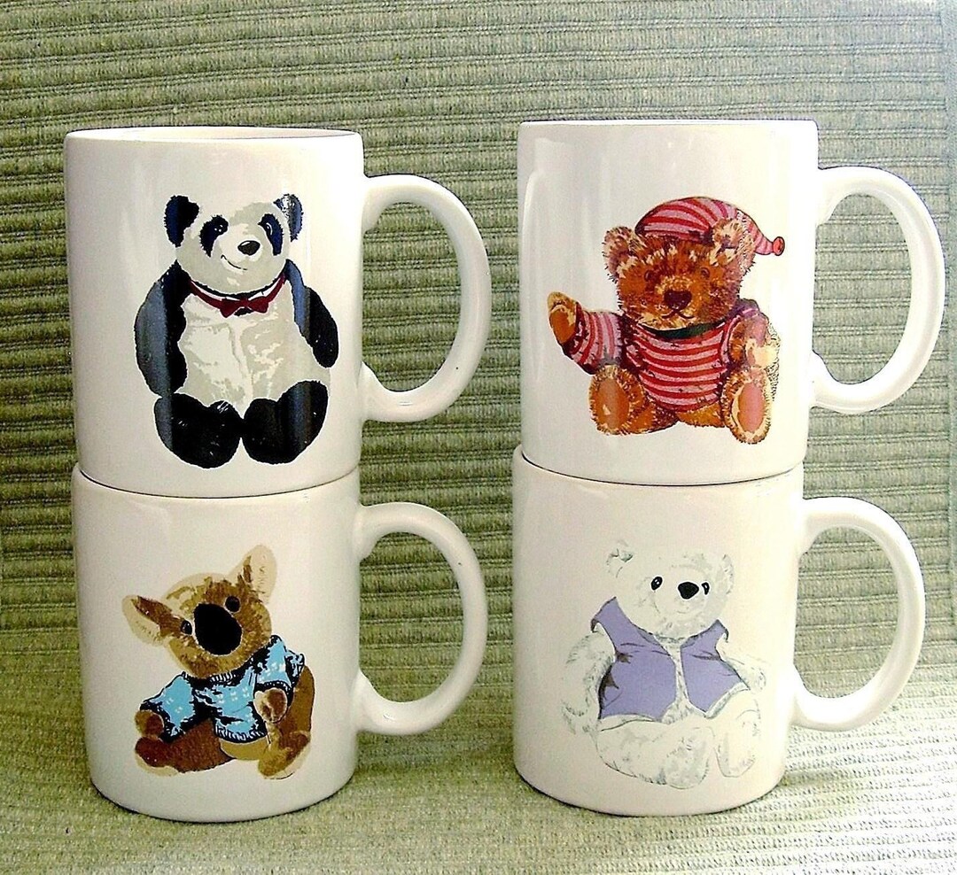 1980's Vintage Ceramic/stoneware Teddy Bear Mugs ~ Koala, Polar, Panda ...