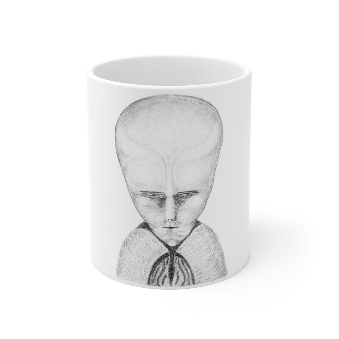 Aleister Crowley LAM Mug Occult Coffee Cup Esoteric Alien Sketch Gift ...