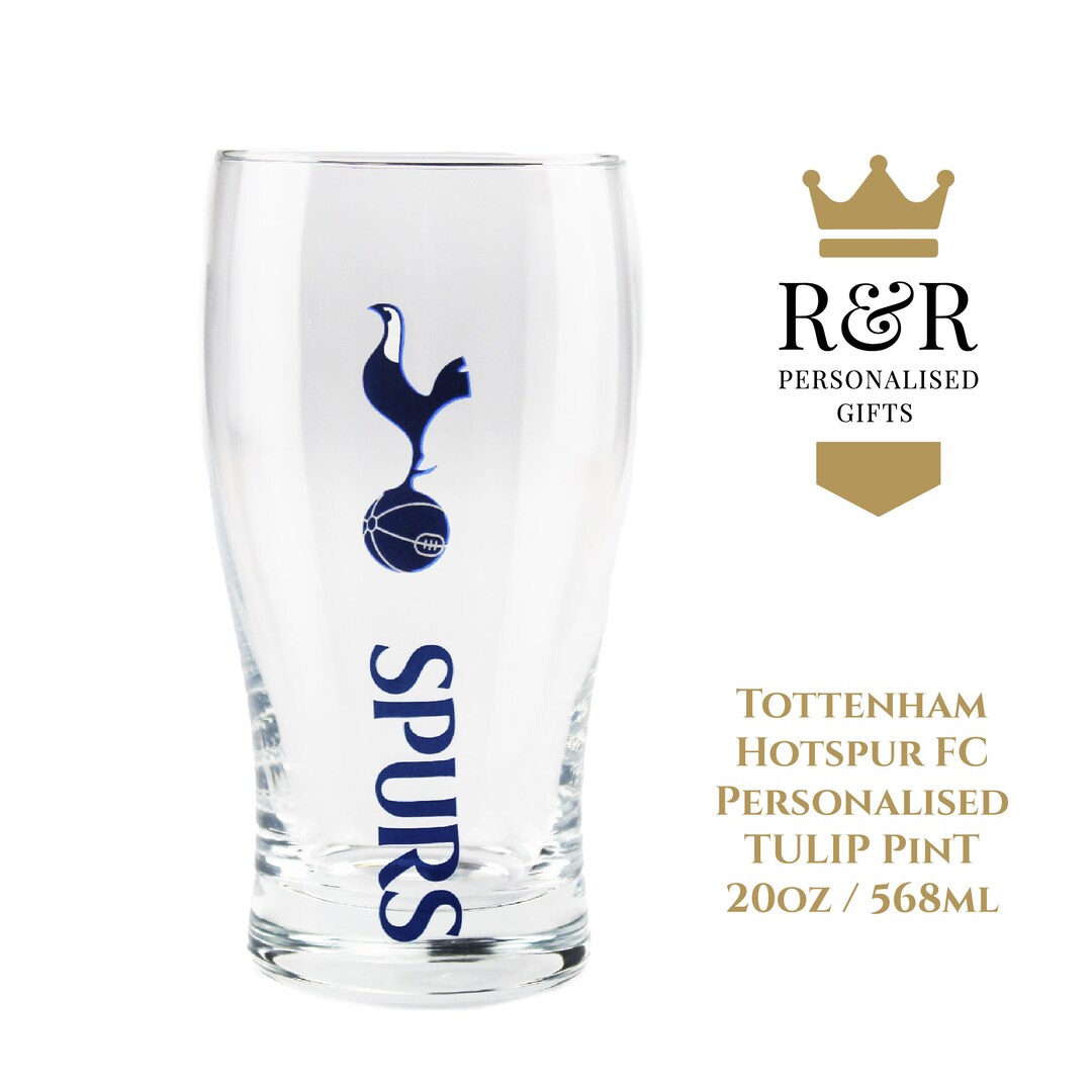 Personalised Engraved Tottenham Hotspur Tulip Pint Glass With Any ...