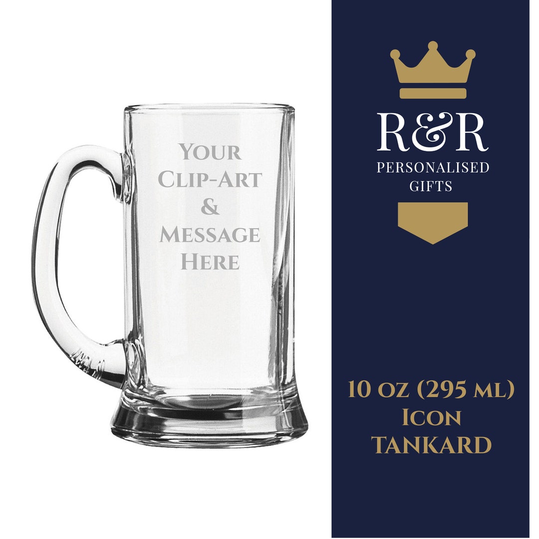 Personalised Glass Tankard - 1 Pint - Engrave With Any Name, Message or ...