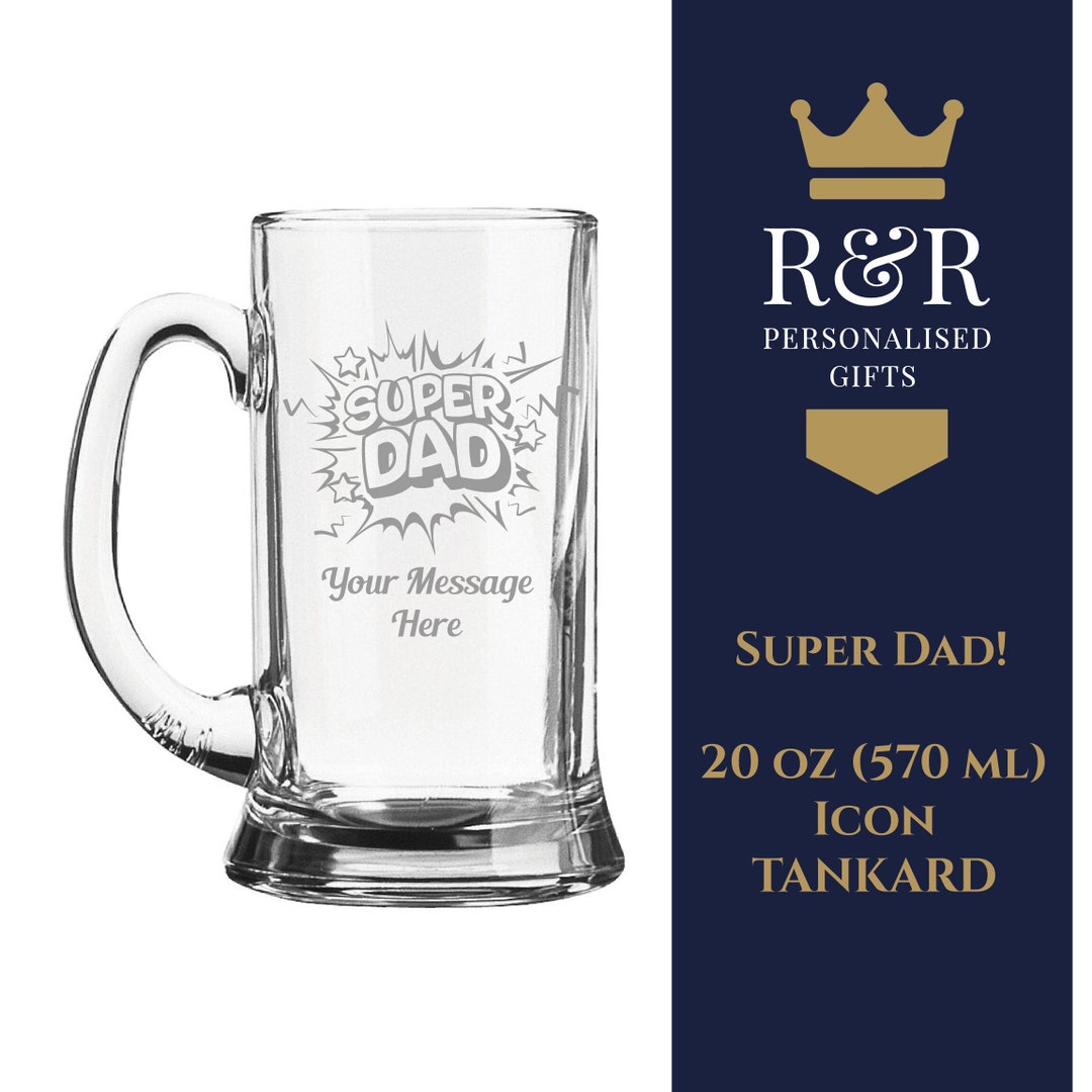 Superdad! Fathers Day Personalised Engraved Glasses Selection - Any ...