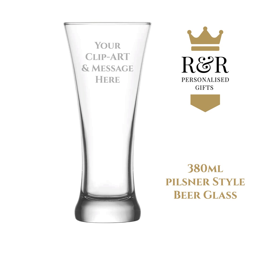Pilsner Style Hiball 380ml, - Personalised Engraved With Any Name ...