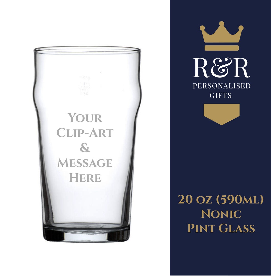 Personalised Engraved Nonic Pint Glass With Your Logo / Name or Message ...