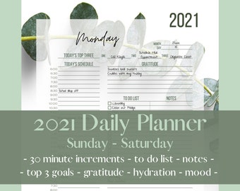 2021 Daily Planner - Etsy