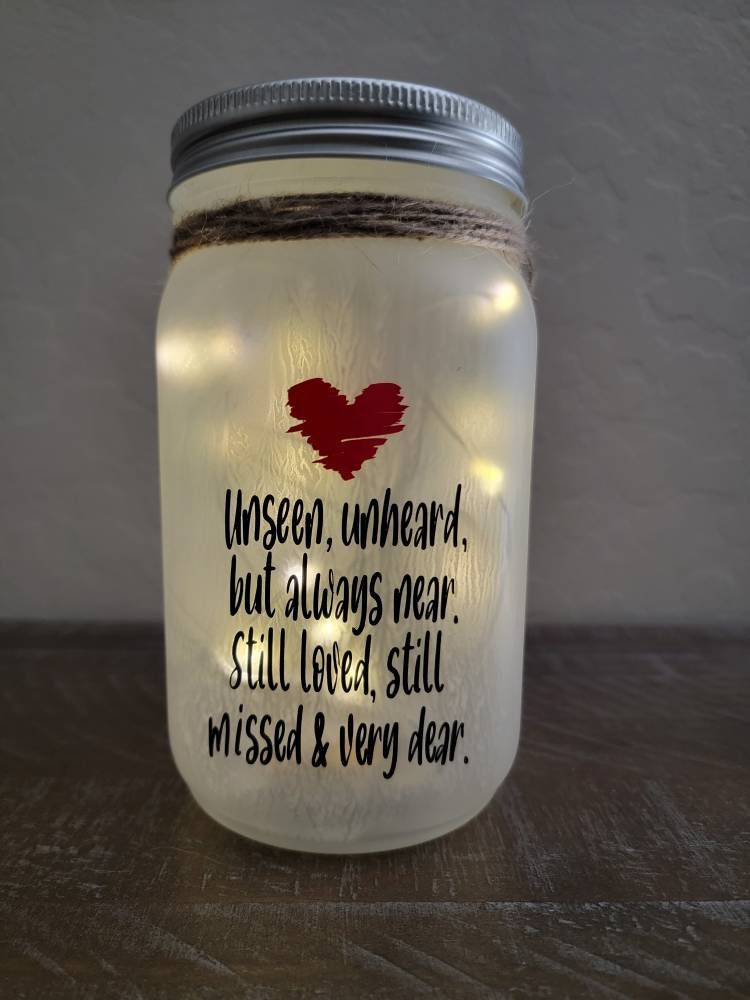 Lighted Memorial Jar, Night Light, Remembrance Gift, Sympathy Gift ...
